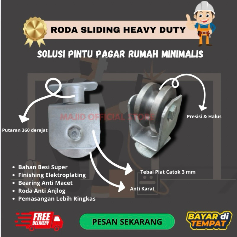 Jual RODA PAGAR LIPAT SLIDING BESI BEHEL NEW HEAVY DUTY | SUPER BEHEL ...