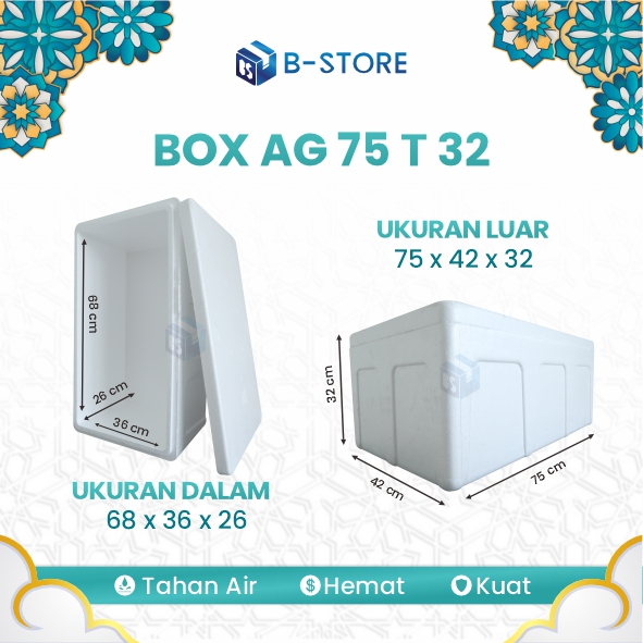 Jual Styrofoam Box / Box Gabus / Box Styrofoam AG 75x42x32 MAX 2PC ...