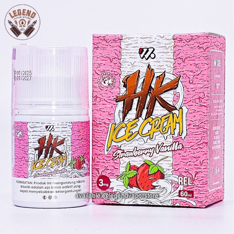 Jual FREEBASE - LIQUID HK Ice Cream Strawberry Vanilla 60ML 3MG 6MG ...