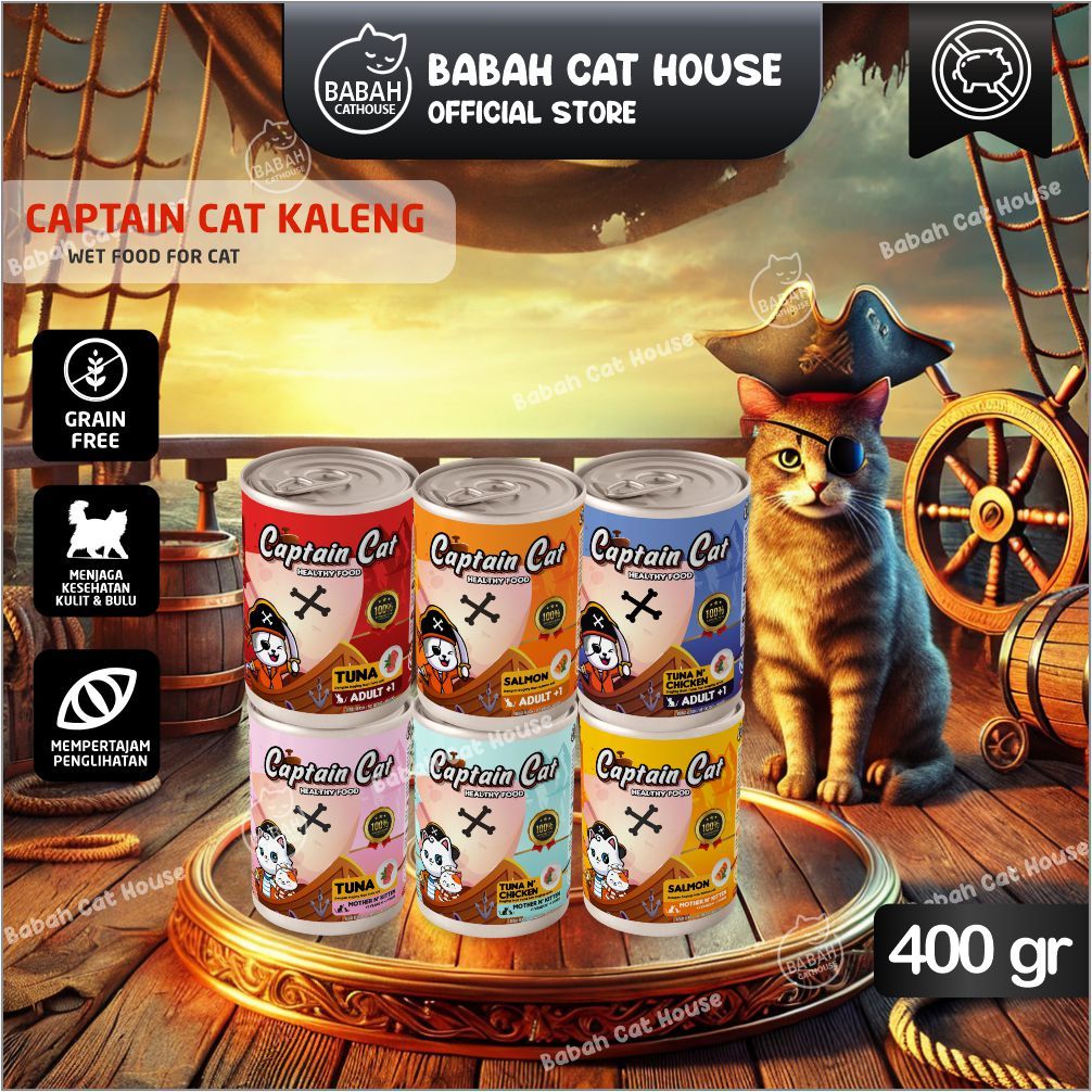 Jual CAPTAIN CAT KALENG 400gr Cat Wet Food Makanan Kucing Basah Life ...