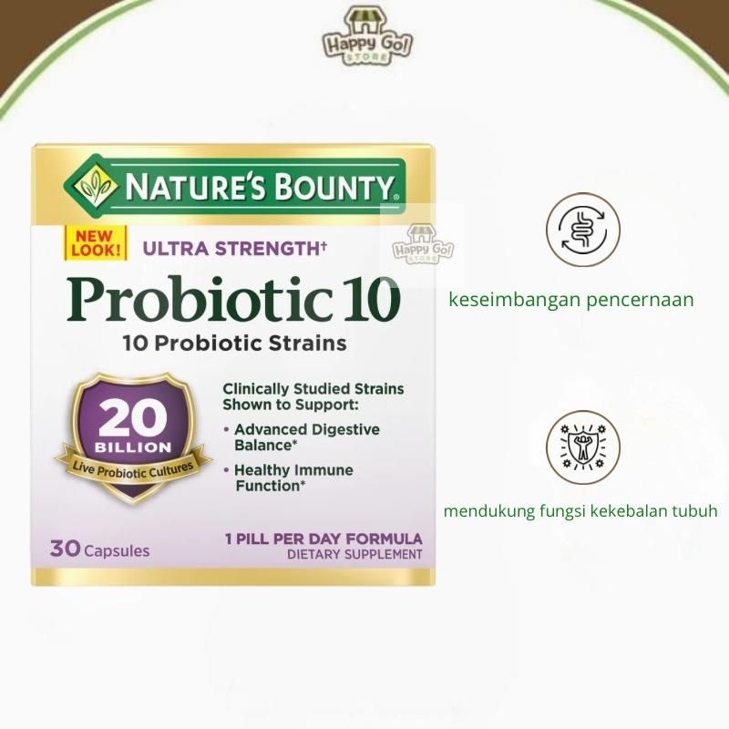 Jual Nature's Bounty Ultra Strength Probiotic 10 Probiotic strains 30 ...