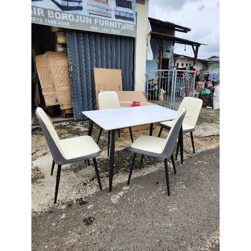 Jual Meja Makan Importa Granit marmer 4 kursi | Shopee Indonesia