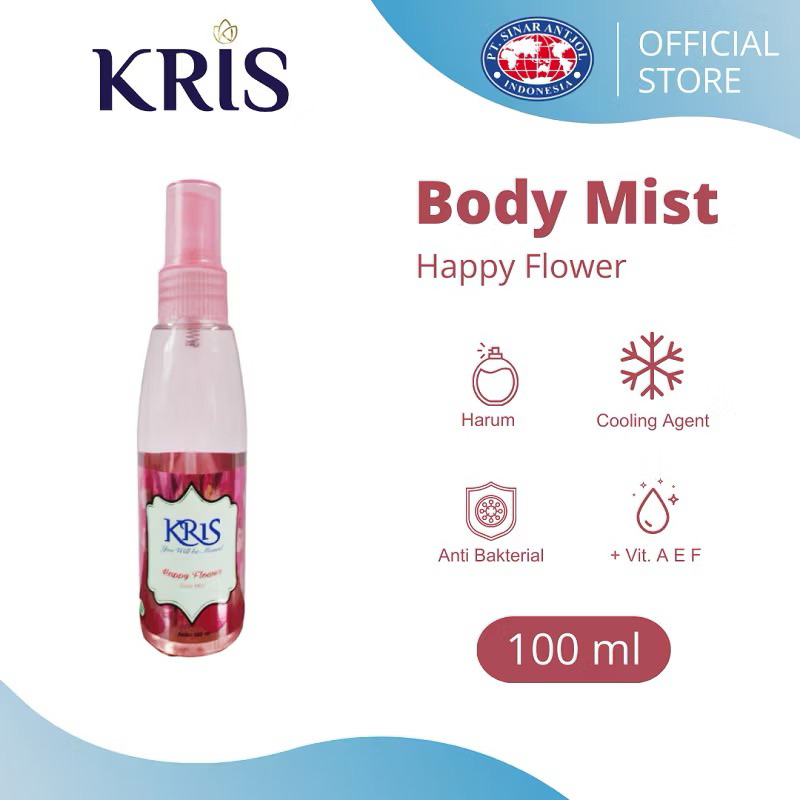 Jual Kris Body Mist Happy Flower 100 ml / Body Mist Awet Wangi | Shopee ...