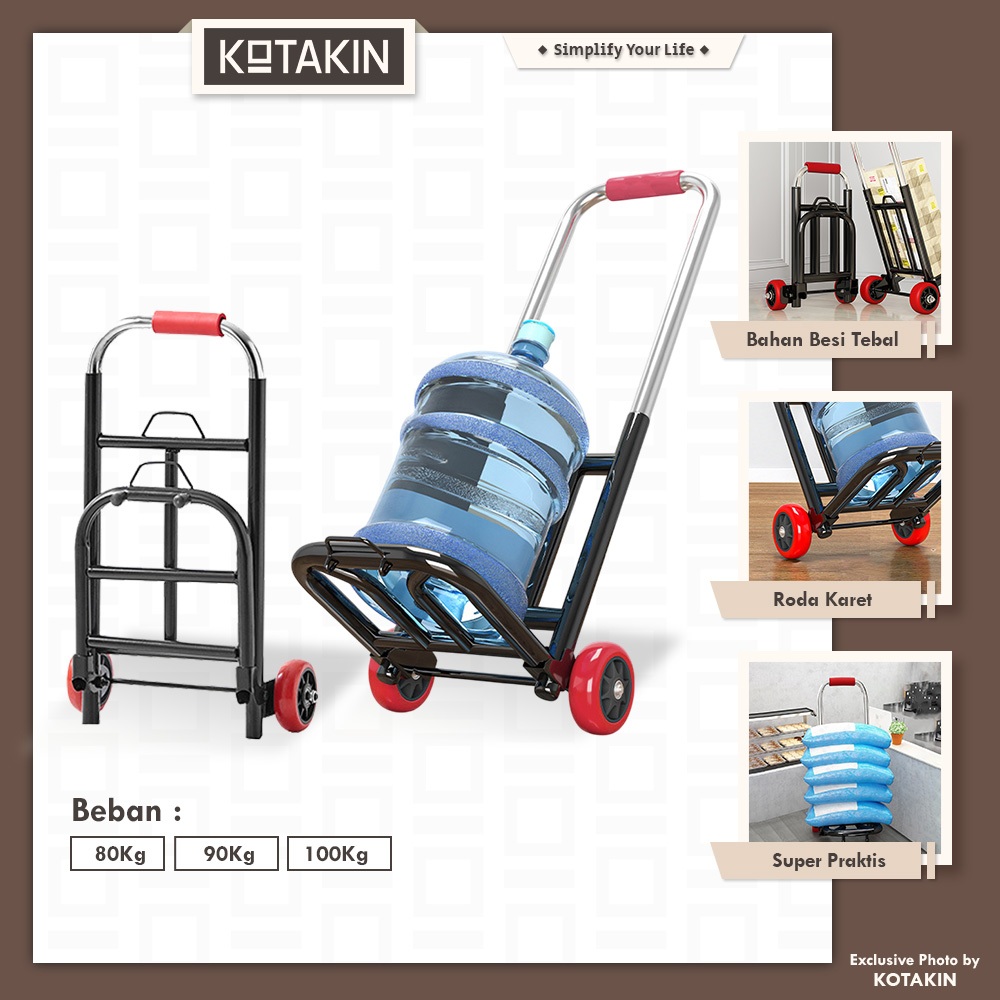 Jual KOTAKIN Troli Lipat Galon Besi Trolley Tarik Dorong Dorongan ...