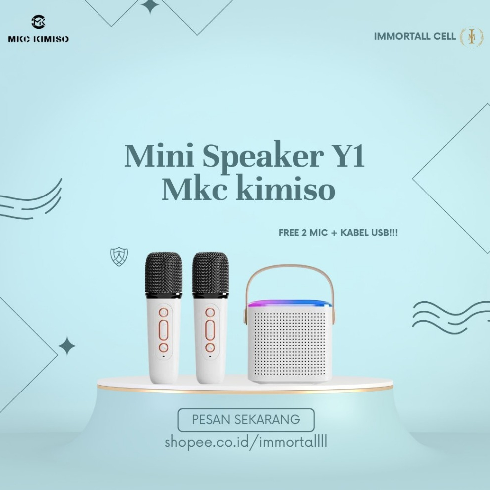 Jual speaker Y1 Speaker Bluetooth Portabel Wireless 2 Mikrofon Nirkabel ...