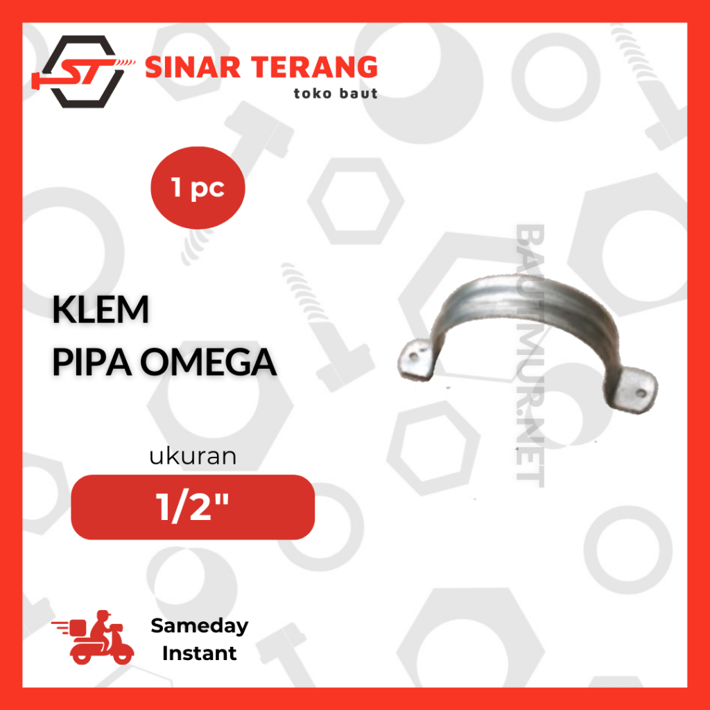 Jual Klem Pipa 1/2" inch | Pipe Clamp/Klem Omega | Shopee Indonesia