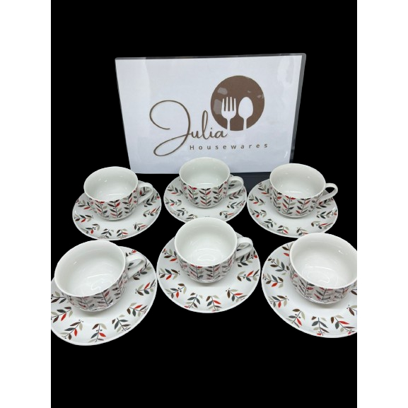 Jual Cangkir Set Motif Caneca Flower KPZ-05CS Satu Set ( isi 6 pasang ...