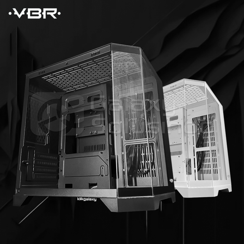 Jual VBR Z-7 Dual Chamber Tempered Glass M-ATX Gaming Case - Black ...