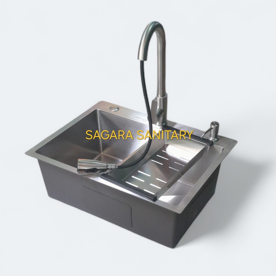 Jual Paket Kitchen sink 6045 MY kran tarik panas dingin stainless 304 ...