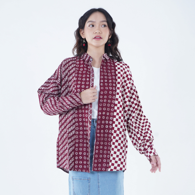 Jual Batik ENOM - Blus Redchess - Baju Batik Wanita Modern | Shopee ...