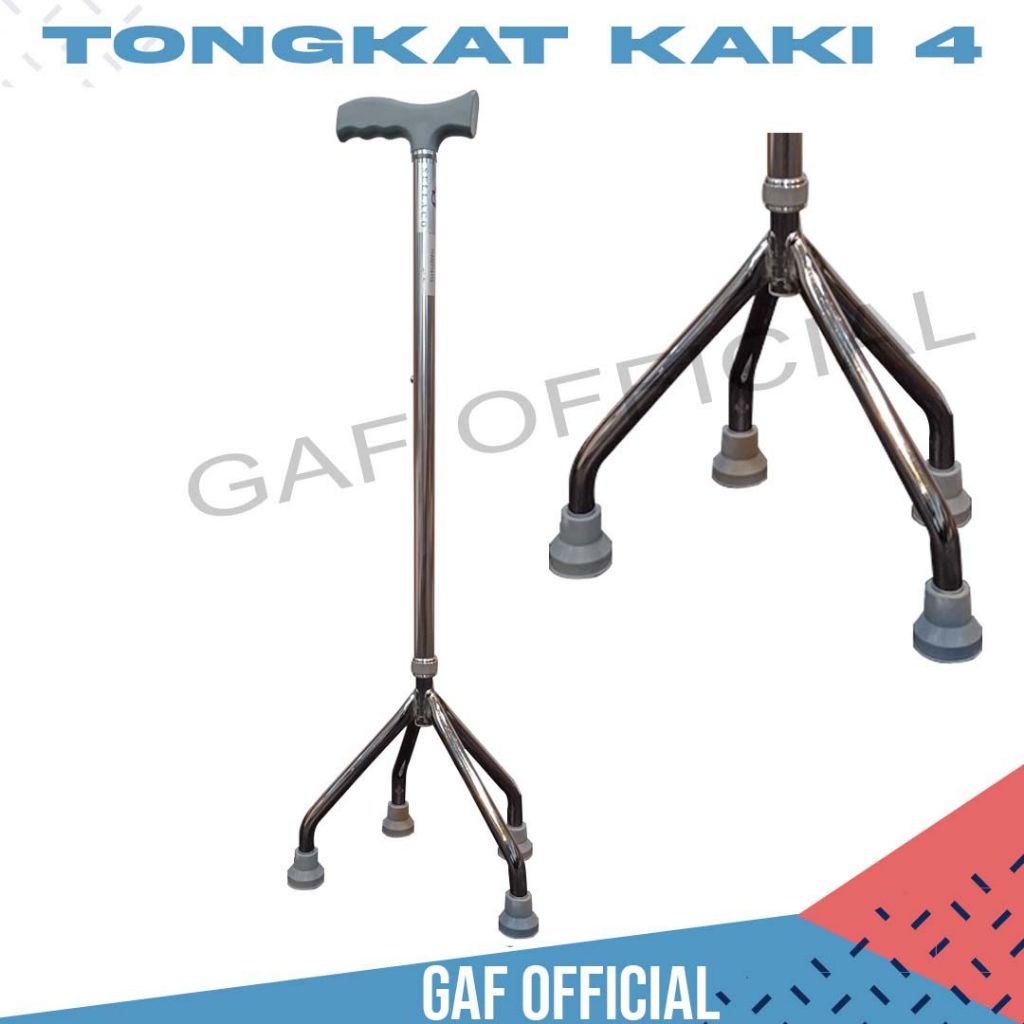 Jual Tongkat Kaki 4 Alat Bantu Jalan Lansia - Cidera - Kaki Pincang ...