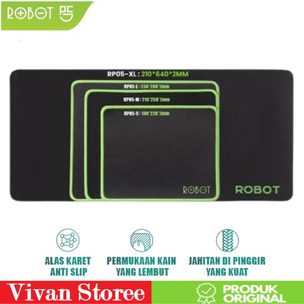 Jual ROBOT Mousepad RP05 Mouse pad Anti Slip Skip e-sports Series Polos Hitam ada 4 Ukuran M-S-L ...