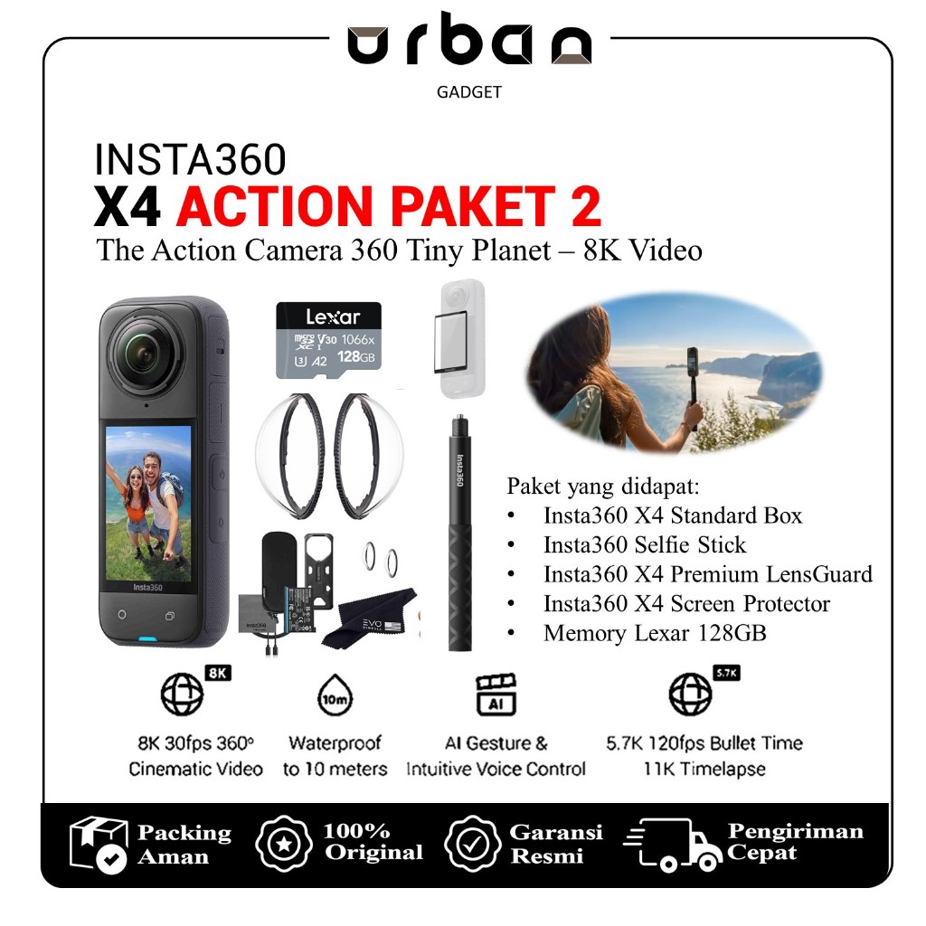Jual Insta360 X4 Ultimate 8K 360 Action Cam Insta 360 ONE X4 Action Camera | Shopee Indonesia