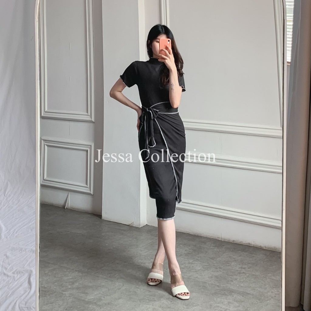 Jual Dress Knit Layer Swery FG Gaun Wanita Bodycone Simple Motif Polos ...