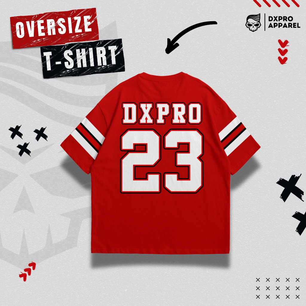Jual Kaos Oversize Dxpro Red Strip 23 Heavy Cotton 20s Unisex | Shopee Indonesia