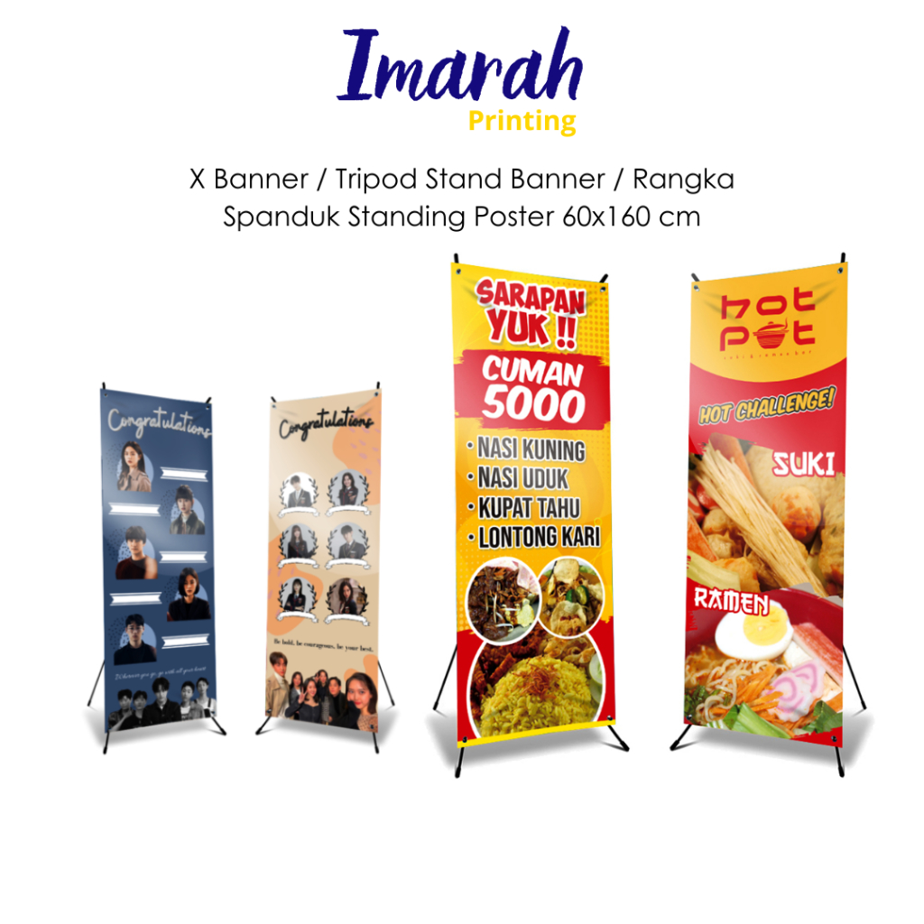 Jual IMARAH - (FREE DESAIN ) X Banner / Tripod Stand Banner / Rangka ...