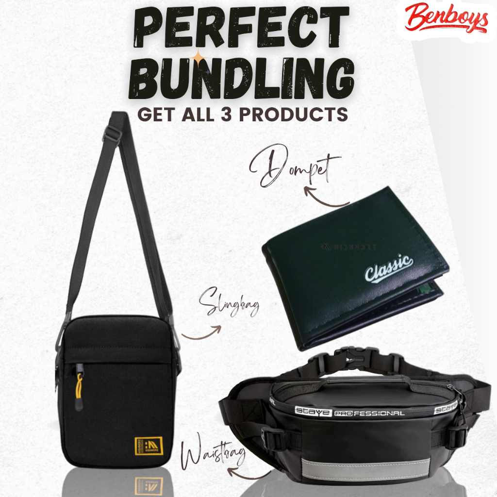 Jual Promo Bundling Tas Selempang Tas Waistbag Pria Tali Bisa Diatur ...