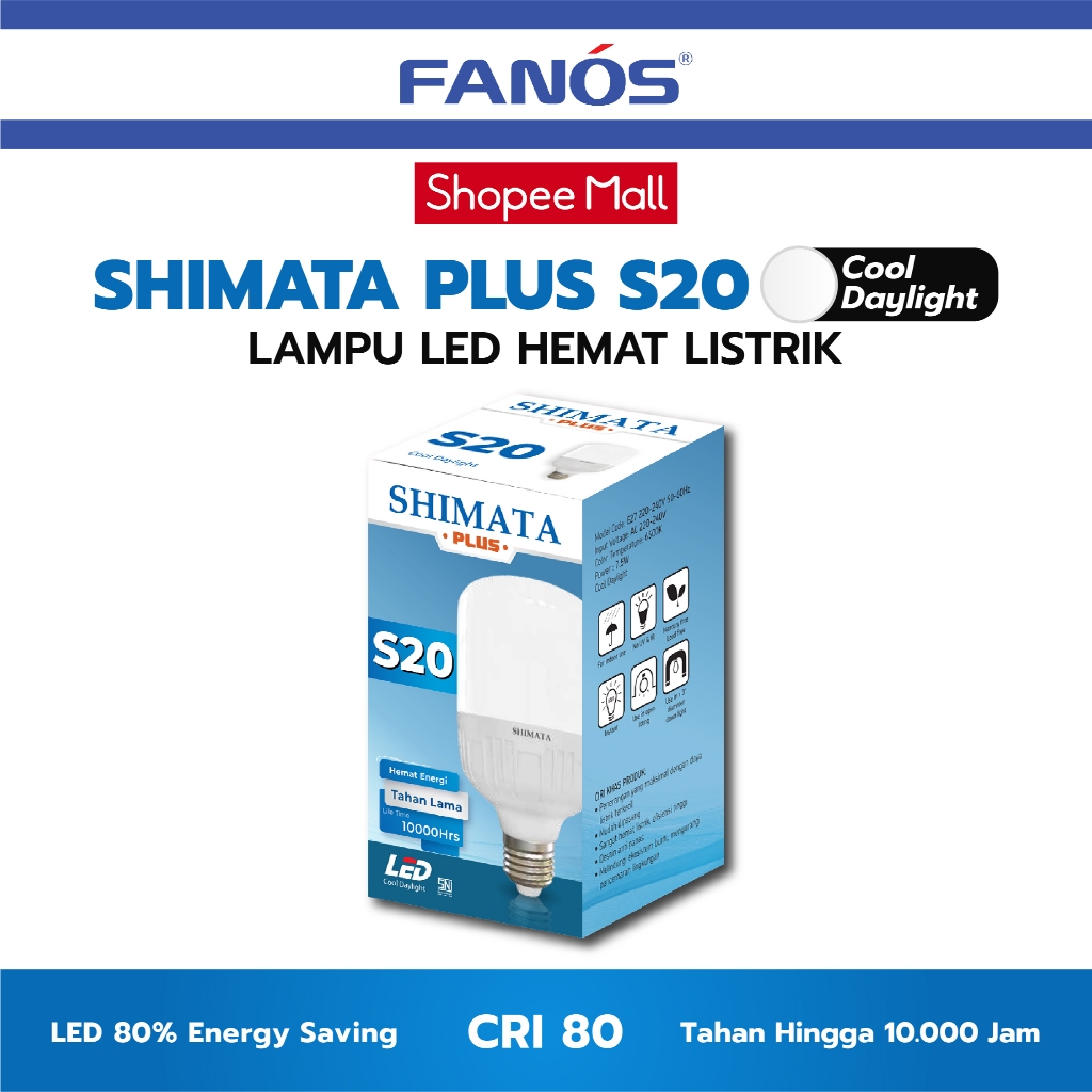 Jual Shimata Plus S20 Lampu LED Bohlam T Bulb Murah Cahaya Putih ...