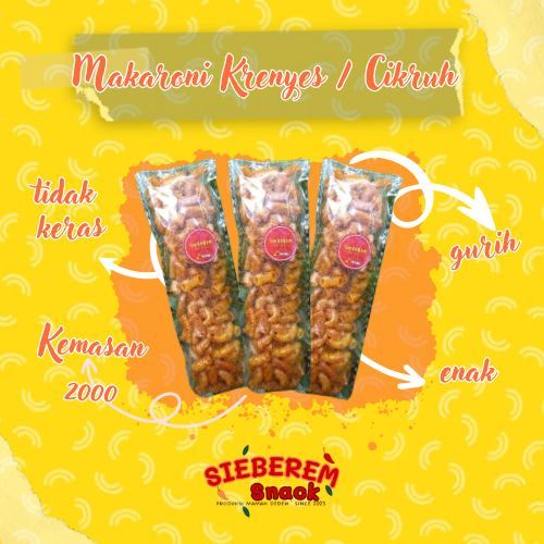 Jual Makaroni Krenyes/Cikruh kemasan 2000 Sieberem Snack Cemilan Khas ...