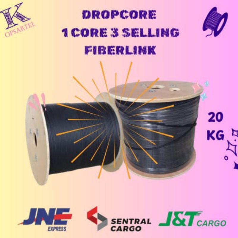 Jual Kabel Fiber Optic Dropcore 1 core 3 seling 1000mtr Fiberlink ...