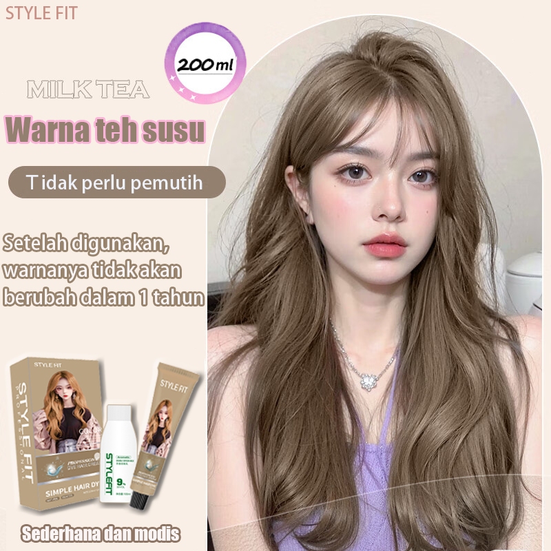 Jual 【Langsung dikirim】STYLE FIT Warna teh susu Cat Rambut 200ml Tidak ...