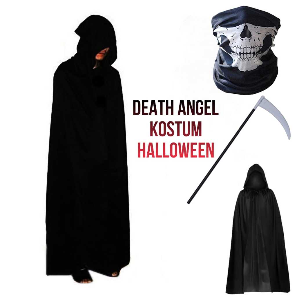 Jual DEATH ANGEL KOSTUM COSPLAY HALLOWEEN PENYIHIR HITAM MALAIKAT MAUT ...