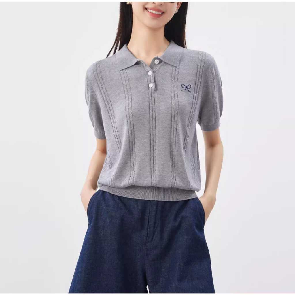 Jual Hilwa Top Polo Knit - Atasan Baju Kerah Wanita Rajut TM | Shopee Indonesia