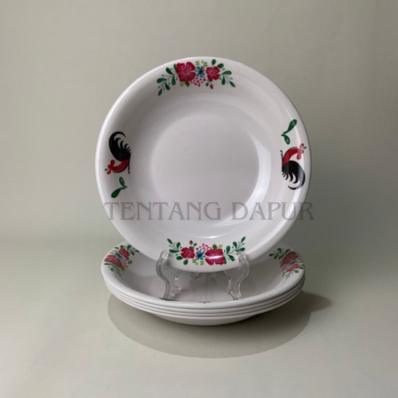 Jual (6 pcs) Piring melamin Cekung SINGASINGI, Ukuran (9 inch / 23 cm ...