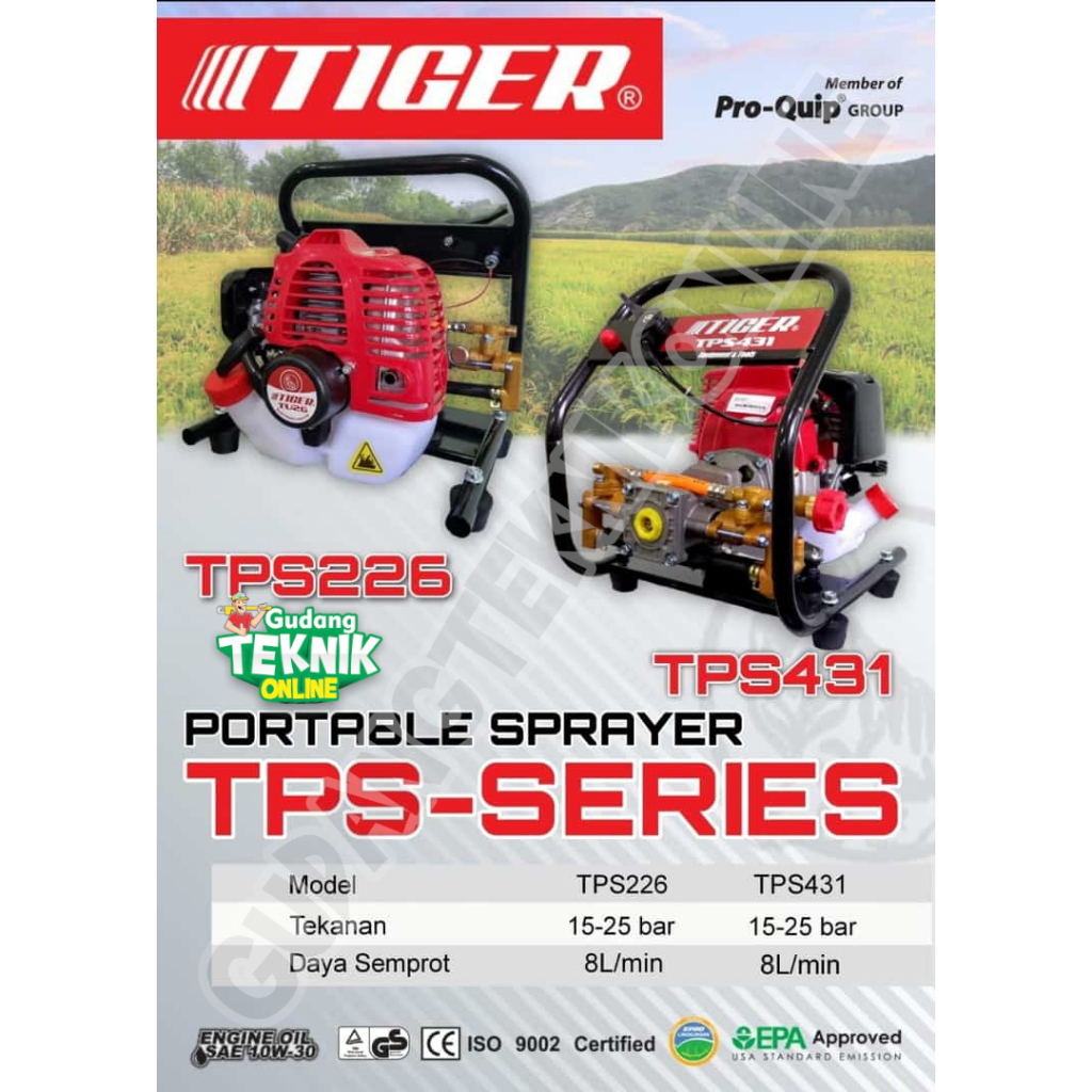 Jual Power Sprayer Portable TIGER TPS226 TPS 431 2Tak 4Tak / Mesin ...