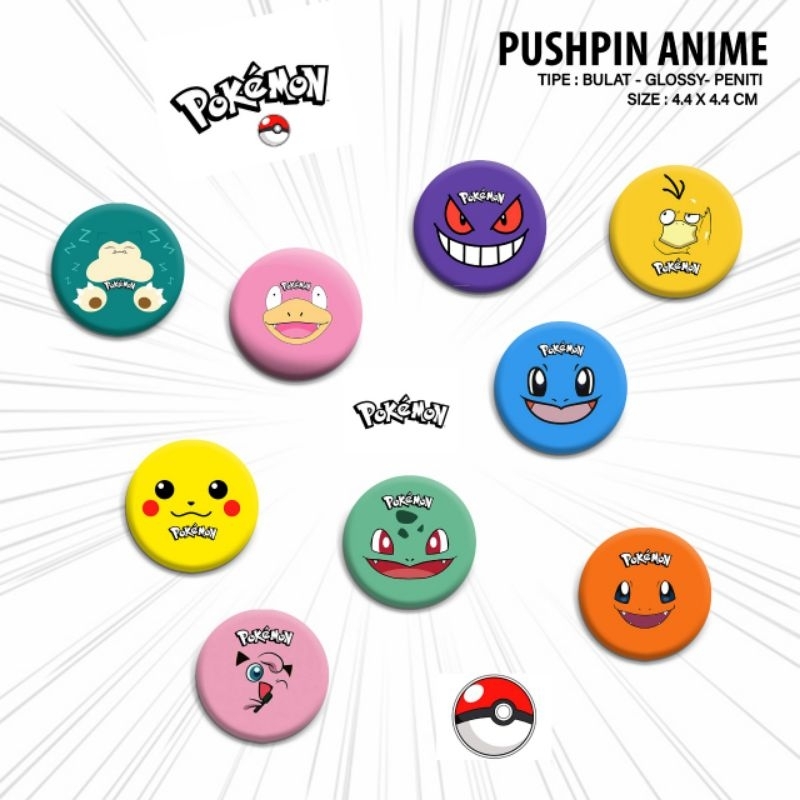 Jual Pin Bulat Pokemon - Pokemon Series - Bros Souvenir | Shopee Indonesia