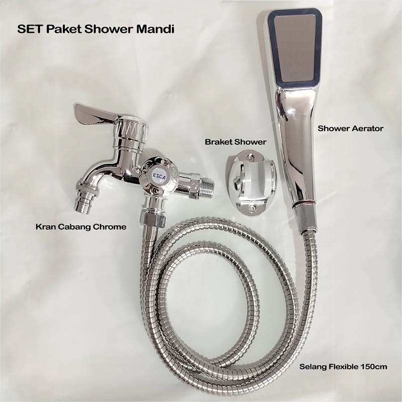 Jual 4 IN 1 Paket Kran Besi Tahan Karat Plus Hand Shower 300 lubang ...