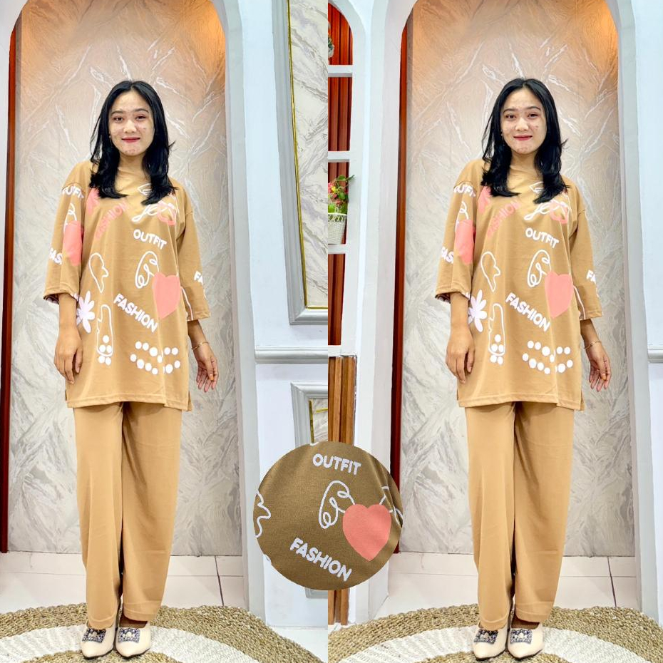 Jual Setelan Jumbo Wanita Outfit Fashion Setelan Wanita Kekinian ...