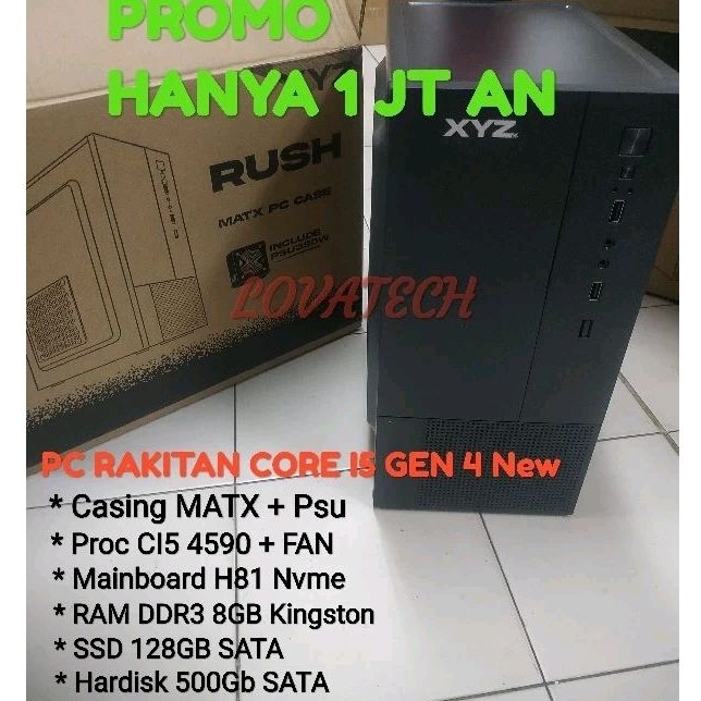 Jual Pc Rakitan Komputer Core I5 Gen 4 Mobo H81 NVME|CI5 4590|RAM 8GB ...