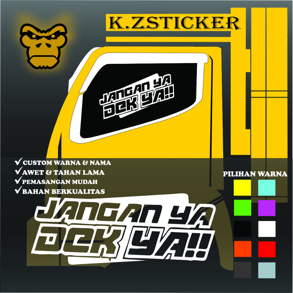 Jual Stiker cutting viral jangan ya dek ya cutting variasi kaca mobil ...