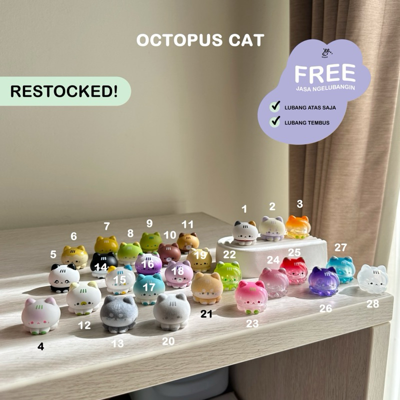 Jual Karakter Selected Octopus Cat | Free Lubang Blind Box Kacang ...