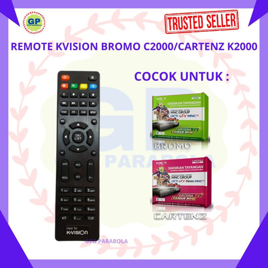 Jual KVISION REMOTE RECEIVER PARABOLA UNTUK BROMO C2000 / CARTENZ K2000 ...