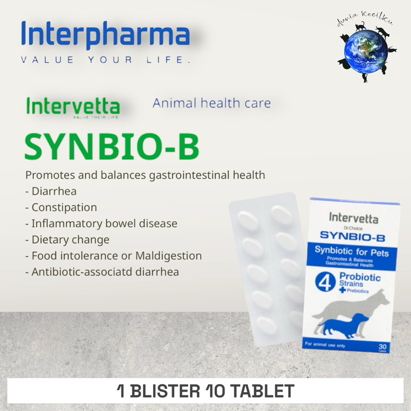 Jual Intervetta Synbio-B Tablets Probiotik & Prebiotik Intestinal ...