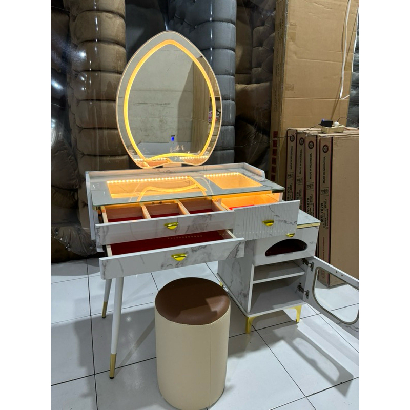 Jual Meja Rias Lampu Led By : Mebel Hakim | Shopee Indonesia