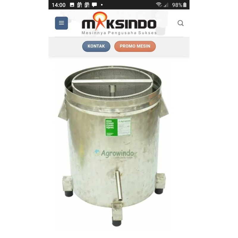 Jual MESIN SPINNER PENIRIS MINYAK KAPASITAS 5 KG | MESIN SPINNER BAWANG ...