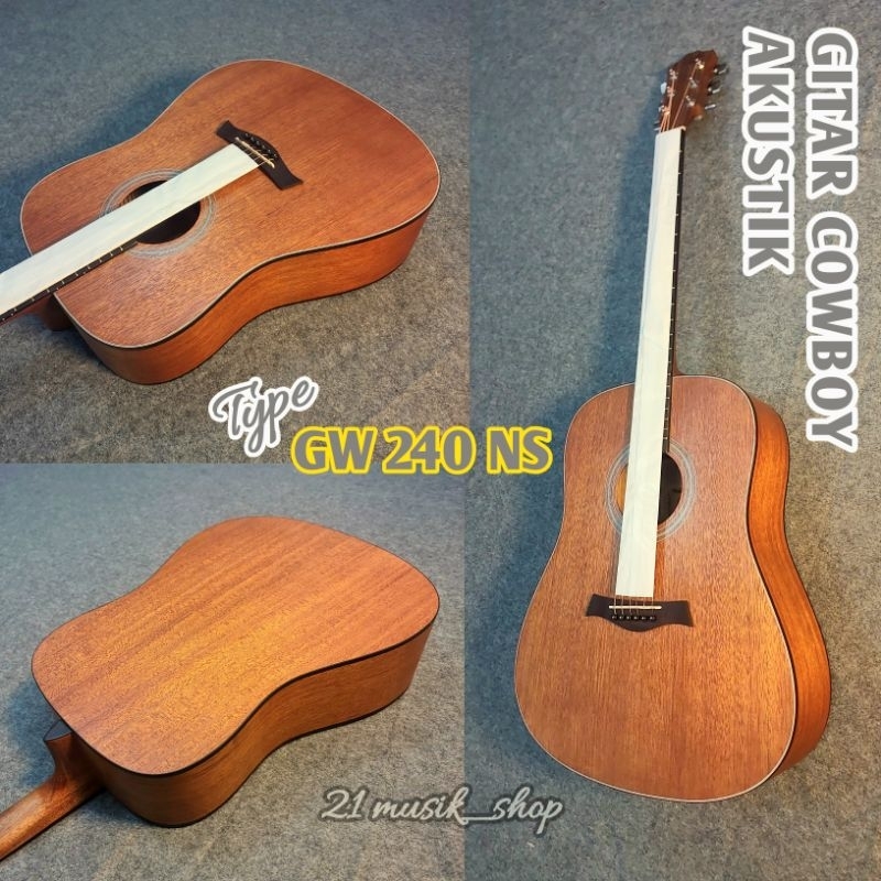 Jual COWBOY ORIGINAL GITAR AKUSTIK GW 240 BONUS (PICK DAN PACKING KAYU ...