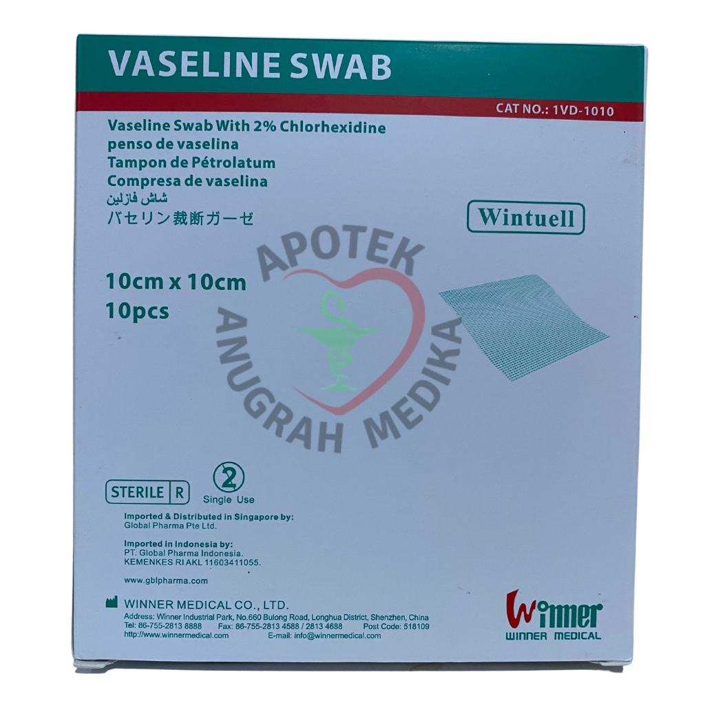 Jual Vaseline Swab Dus 10x10cm 10 Lembar /Wintuell Steril sejenis ...