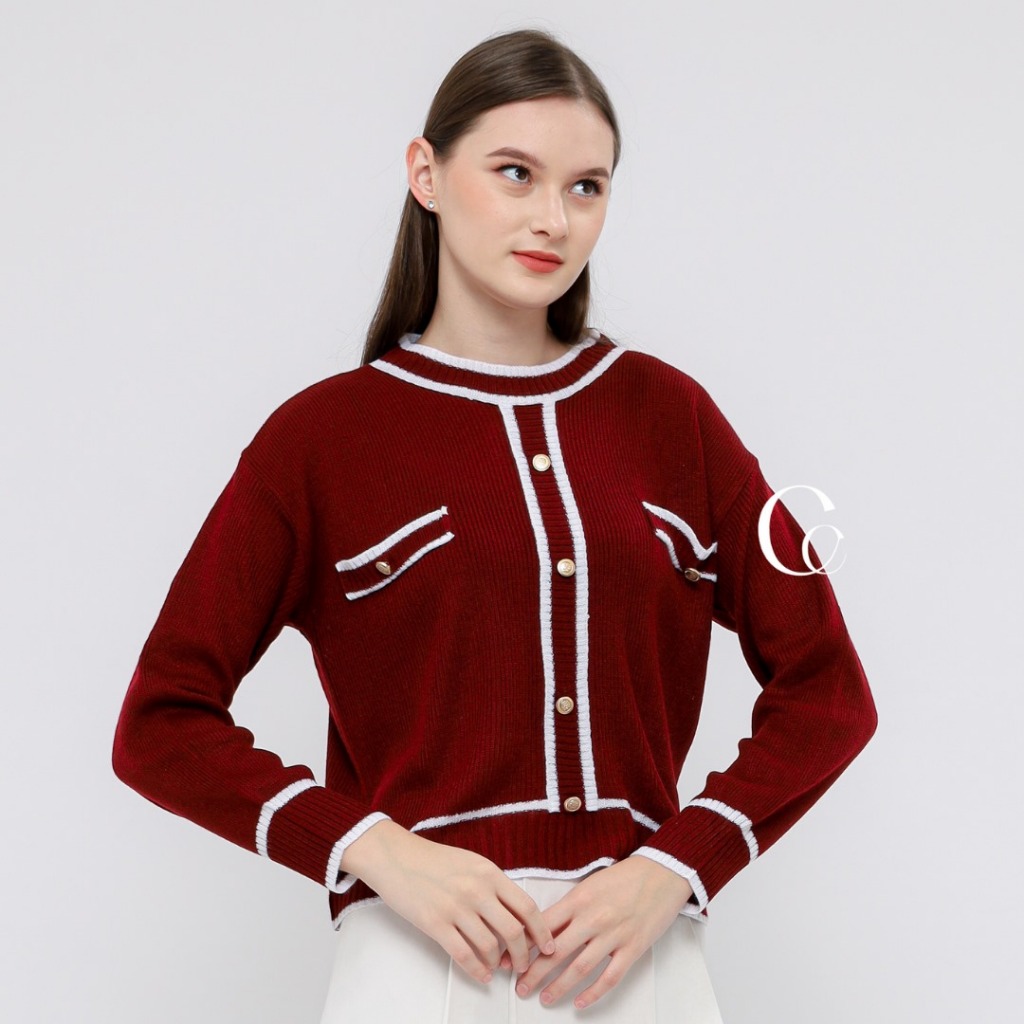 Jual CIACI Sonya Sweater Motif Kardigan Atasan Knitwear | Shopee Indonesia