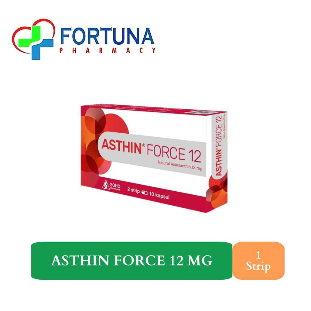 Jual ASTHIN FORCE | 12 mg | 1 Strip Isi 10 Kapsul | Natural Astaxanthin ...