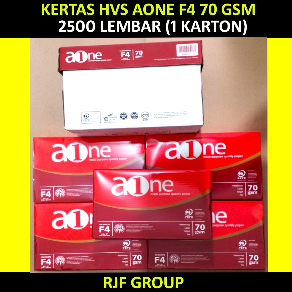 Jual KERTAS HVS AONE FC 70 F4 2500 LEMBAR (1 KARTON) | Shopee Indonesia