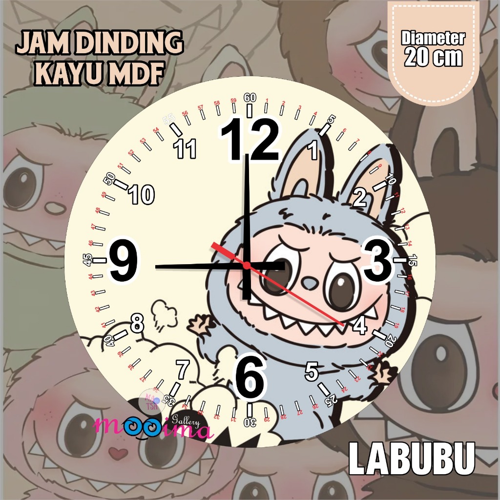 Jual Jam dinding kayu labubu kado unik hampers anak | Shopee Indonesia