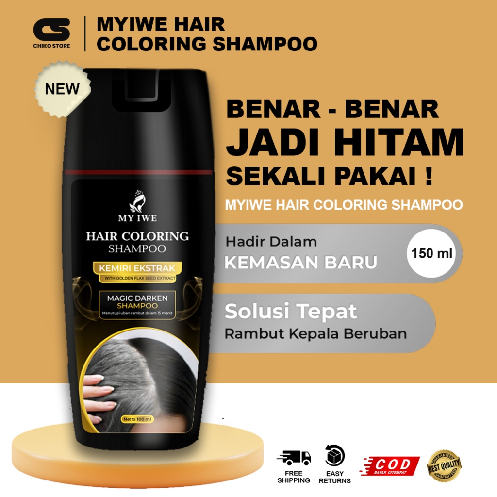 Jual Shampo Penghitam Rambut Beruban Myiwe Hair Color Shampoo Pewarna ...