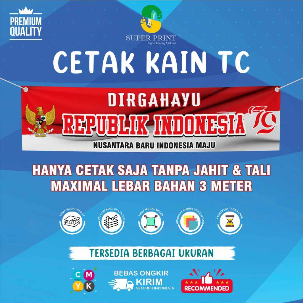 Jual Cetak Spanduk Kain TC / Tetron Cotton Bendera Banner | Shopee ...