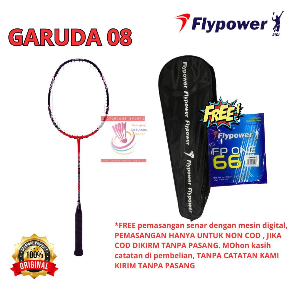 Jual RAKET FLYPOWER BADMINTON BULUTANGKIS FLYPOWER GARUDA 08 GARUDA 8 ...