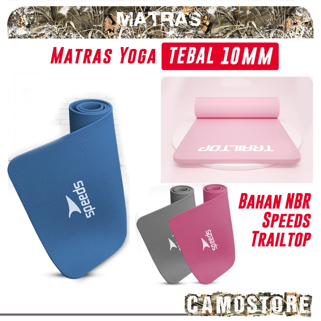 Jual Matras yoga Tebal 10mm SPEEDS dan Trailtop NBR Senam Cardio ...