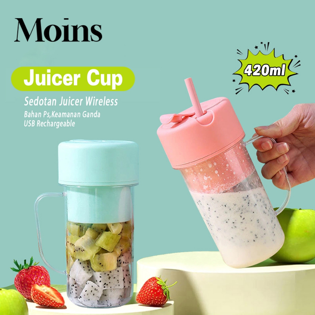 Jual Crusher Juicer Mini Juice Cup Blender Portable Wireless 420ML ...